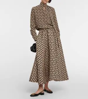 Valentino Garavani Vlogo Leather Slingback Flats