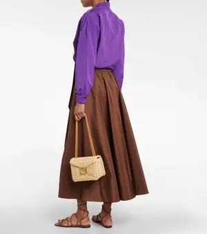 Valentino Garavani Pleated Midi Skirt - Beige