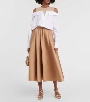 Valentino Garavani Rockstud Satin Ballet Flats - Neutrals