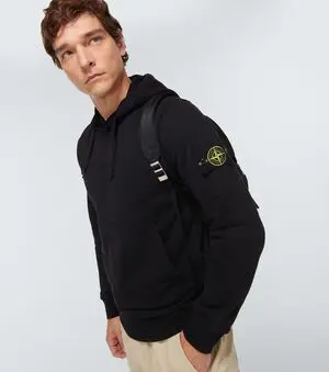 Stone Island Compass Cotton Hoodie - Black