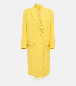 Valentino Garavani Feather-trimmed Virgin Wool Coat