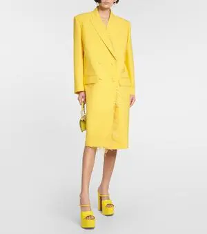 Valentino Garavani Feather-trimmed Virgin Wool Coat