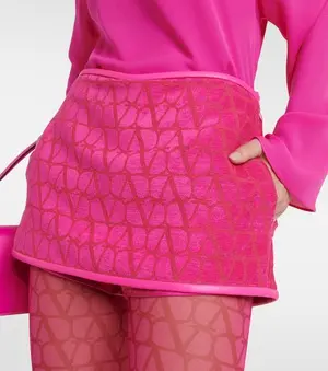 Valentino Garavani Toile Iconographe Velvet Miniskirt