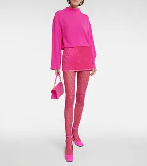 Valentino Garavani Toile Iconographe Velvet Miniskirt