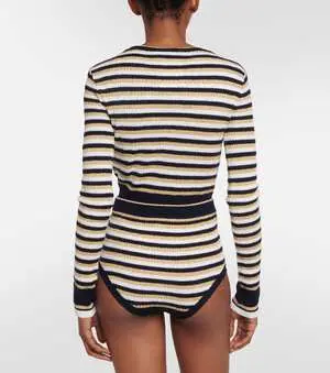 Valentino Garavani Roman Stud Striped Wool Shorts - Multicoloured