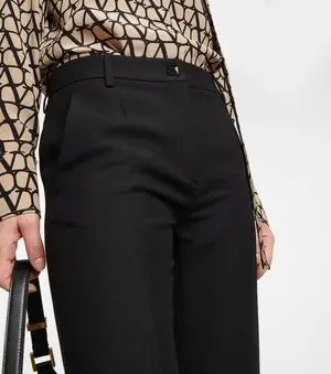 Valentino Garavani High-rise Wool And Silk Trousers
