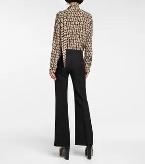 Valentino Garavani High-rise Wool And Silk Trousers