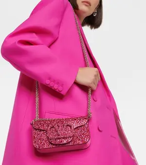 Valentino Garavani Locò Small Embellished Shoulder Bag