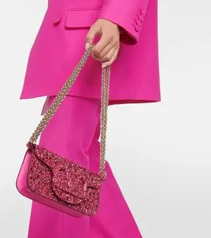 Valentino Garavani Locò Small Embellished Shoulder Bag