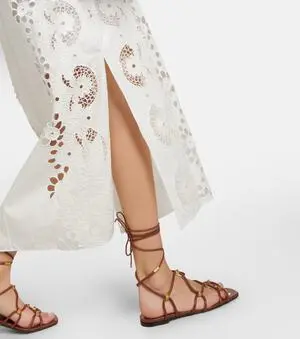 Valentino Garavani Embroidered Cotton Midi Dress