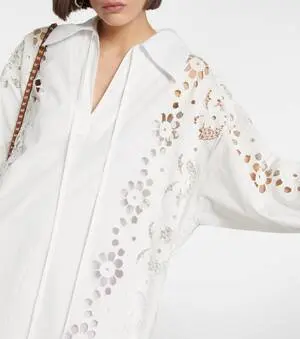Valentino Garavani Embroidered Cotton Midi Dress
