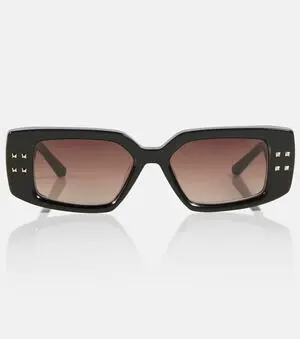 Valentino Garavani V-cinque Studded Rectangular Sunglasses - Black