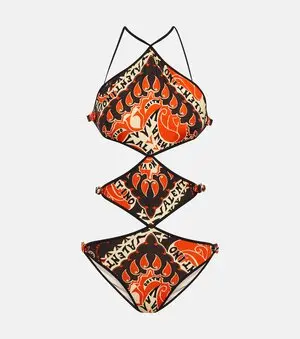 Valentino Garavani Mini Bandana Halterneck Swimsuit - Red