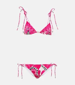 Valentino Garavani Printed Triangle Bikini - Pink