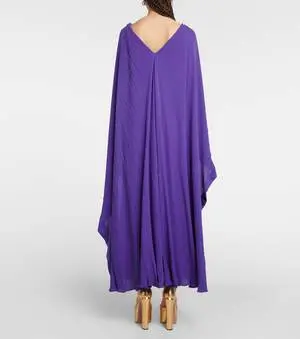 Valentino Garavani Pleated Silk Gown - Blue