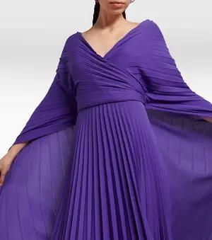 Valentino Garavani Pleated Silk Gown - Blue