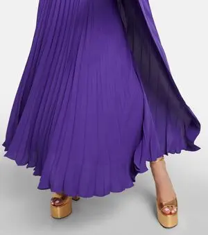 Valentino Garavani Pleated Silk Gown - Blue