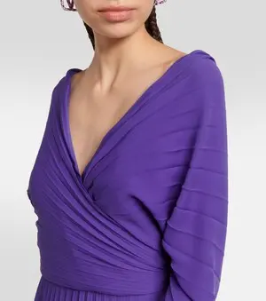 Valentino Garavani Pleated Silk Gown - Blue