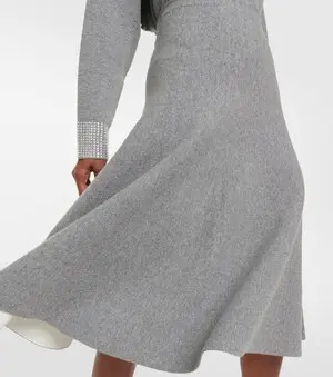 Valentino Garavani High-rise Wool-blend Midi Skirt