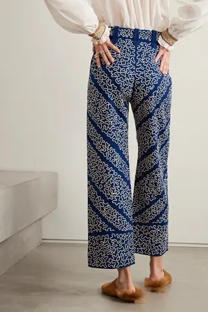 BODE Bombora Embroidered Wool-blend Pants