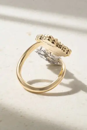 Buccellati Opera Tulle 18-karat Diamond And Enamel Ring
