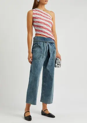 Gimaguas Té Striped One-shoulder Top