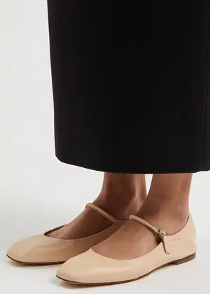 AeydĒ Uma Leather Ballet Flats - Peach
