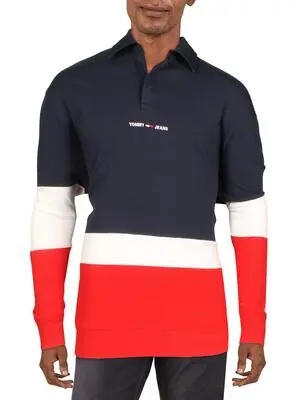 Tommy Hilfiger Mens Colorblock Collared Polo - Blue