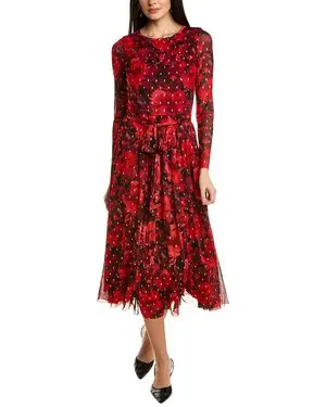 Anne Klein Floral Aline Dress - Red