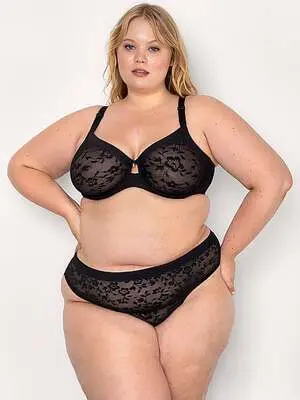 Victoria's Secret Curvy Couture Smooth Lace Unlined Bra - Black