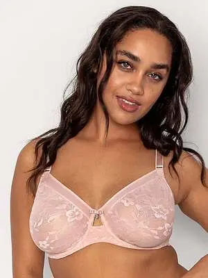 Victoria's Secret Curvy Couture Smooth Lace Unlined Bra Pink