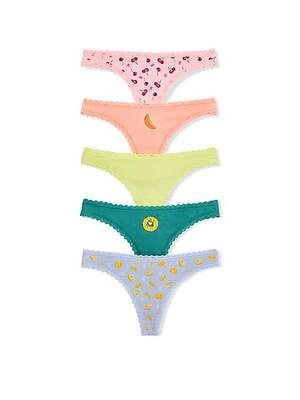 Victoria's Secret 7-pack Days Of The Week Lace-trim Thong Panties - Print