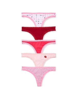 Victoria's Secret 7-pack Days Of The Week Lace-trim Thong Panties - Print