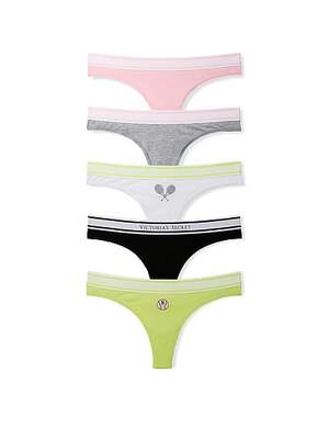 Victoria's Secret 3-pack Logo Cotton Thong Panties - Print