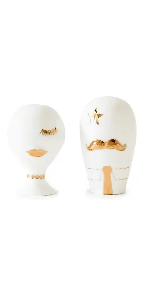 Jonathan Adler Gilded Mr. And Mrs. Muse Salt And Pepper Set - Multi