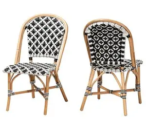 BAXTON STUDIO Ambre Natural Rattan Bistro Chair Set Of 2 - One-color