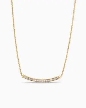 David Yurman 18k Yellow Gold Pavé Bar Necklace - Diamond