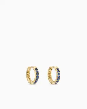 Pavé Sapphire Hoop Earrings