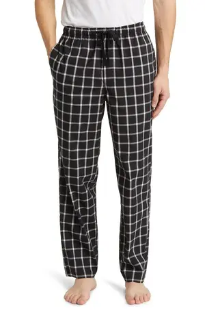 Nordstrom Woven Pajama Pants Black Plaza Plaid
