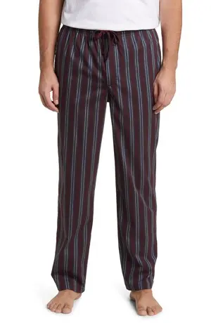 Nordstrom Woven Pajama Pants Burgundy Fudge Chandler Stripe
