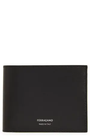 FERRAGAMO Classic Leather Bifold Wallet - Nero