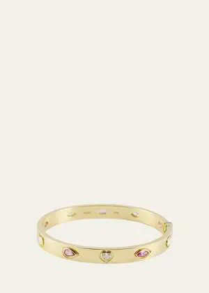 KIMBERLY MCDONALD 18k Gold Oval Bangle With Pink Sapphire And Diamonds - One-color