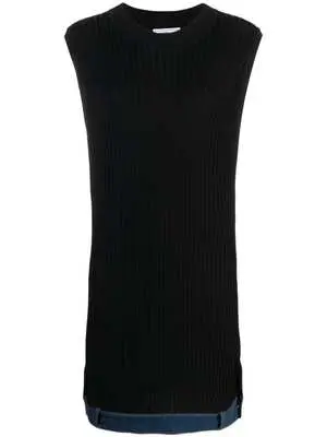 Moschino Logo-patch Ribbed-knit Dress