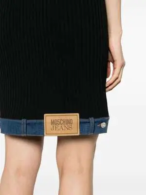 Moschino Logo-patch Ribbed-knit Dress