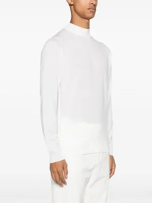 John Smedley Mock-neck Merino Jumper - White