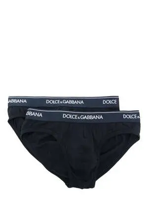 Dolce & Gabbana Logo-waistband Slip-on Briefs - Blue