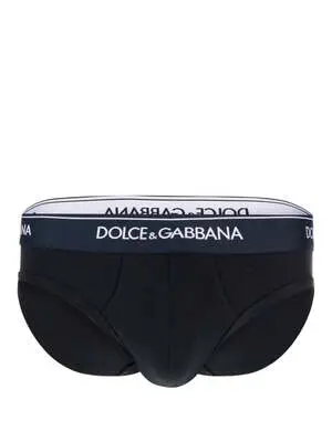 Dolce & Gabbana Logo-waistband Slip-on Briefs - Blue