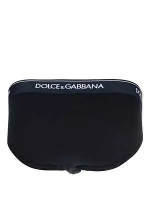 Dolce & Gabbana Logo-waistband Slip-on Briefs - Blue