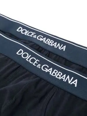 Dolce & Gabbana Logo-waistband Slip-on Briefs - Blue