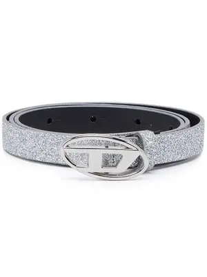 DIESEL® B-1dr 15 Glitter Belt - Silver